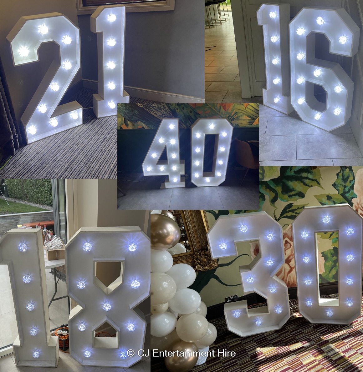 4ft Light up Numbers (Single) - Bouncy Castle Hire in Nottingham, Derby, Leicester | CJ ...