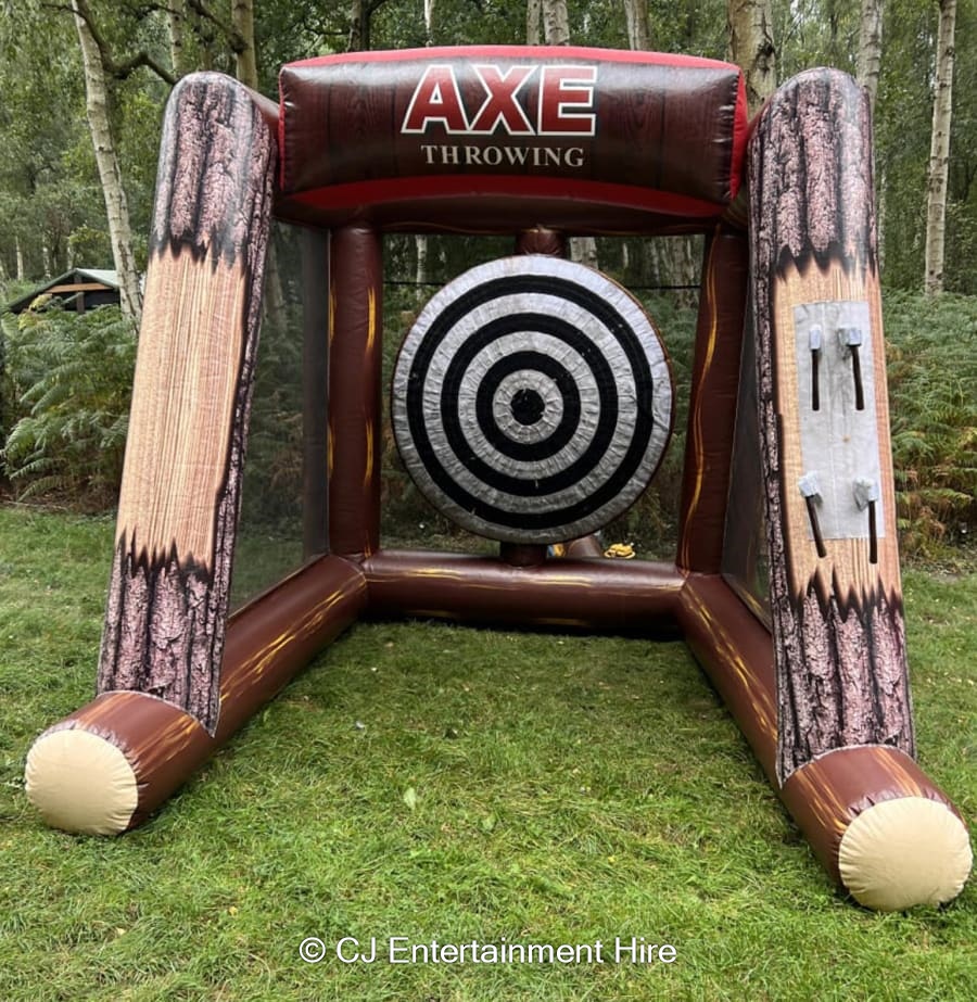 Inflatable Axe Throwing Game - Bouncy Castle Hire in Nottingham, Derby ...