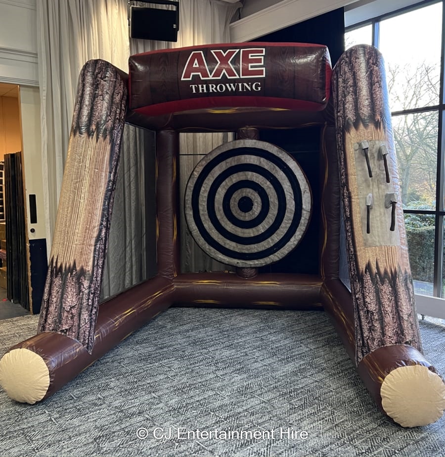 Inflatable Axe Throwing Game - Bouncy Castle Hire in Nottingham, Derby ...