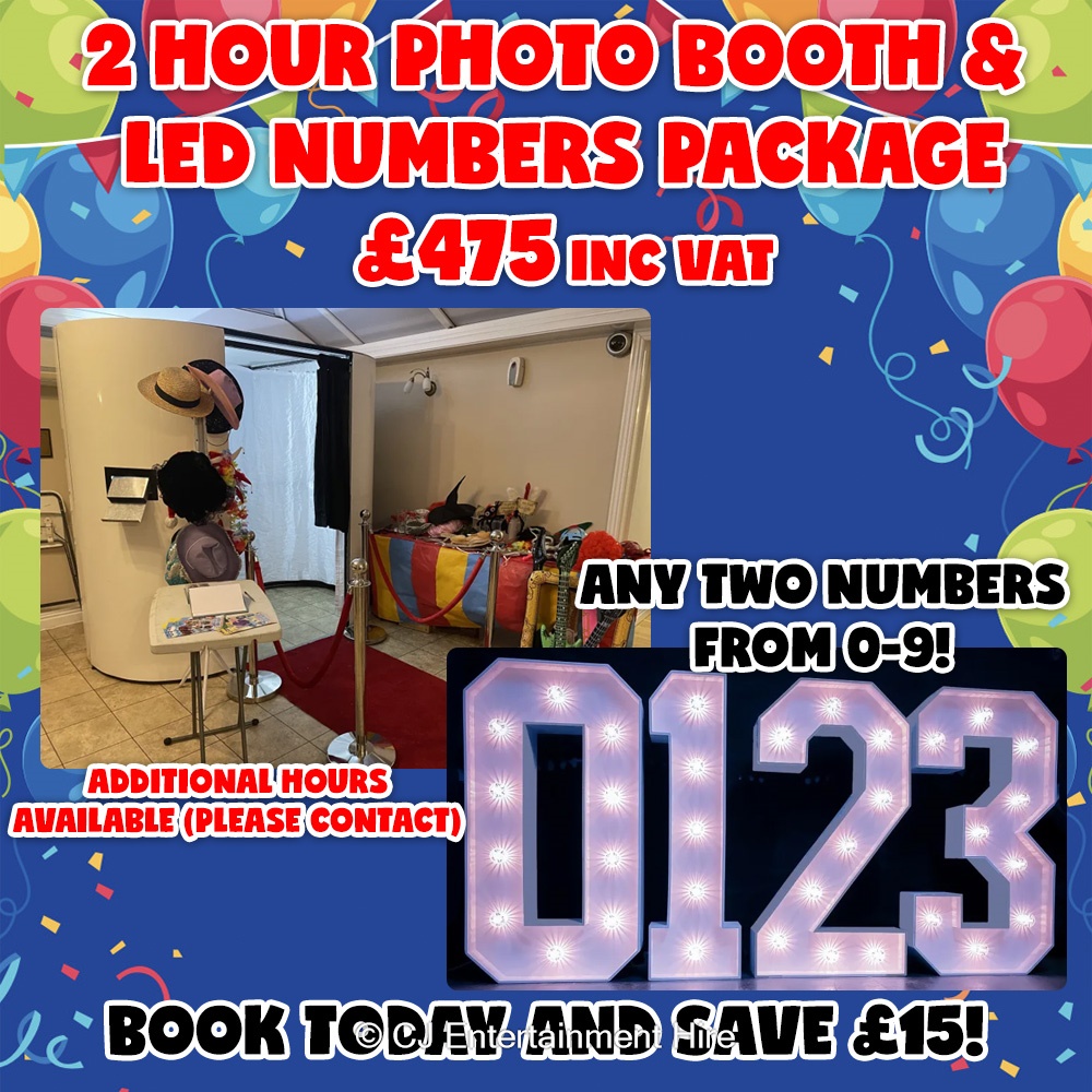 Photo Booth & LED Numbers Package - Bouncy Castle Hire in Nottingham ...