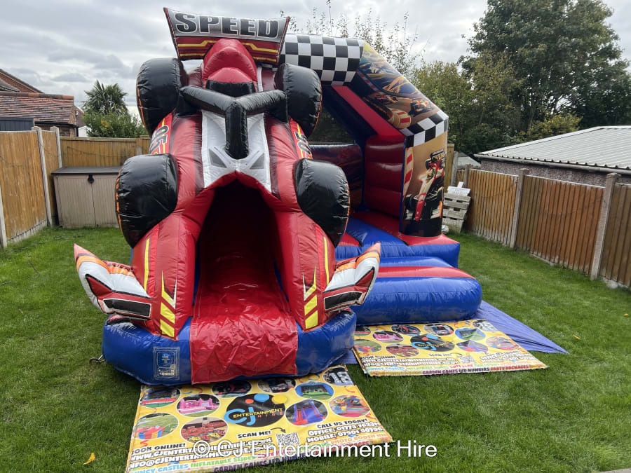 Racing Car Bounce & Slide - Bouncy Castle Hire in Nottingham, Derby ...