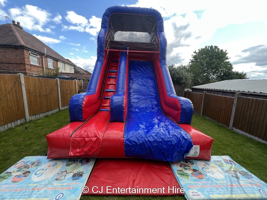 Red & Blue Inflatable Slide - Bouncy Castle Hire in Nottingham, Derby ...