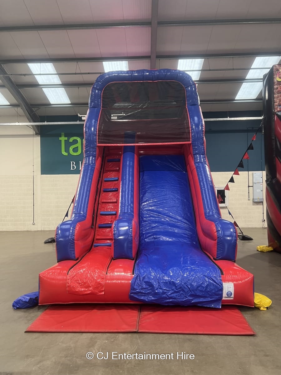 Red & Blue Inflatable Slide - Bouncy Castle Hire in Nottingham, Derby, Leicester | CJ ...